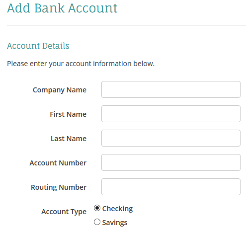 Adding an iMoneza Merchant Bank Account